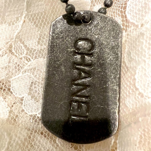 CHANEL | Jewelry | Authentic Chanel Dog Tag Necklace | Poshmark